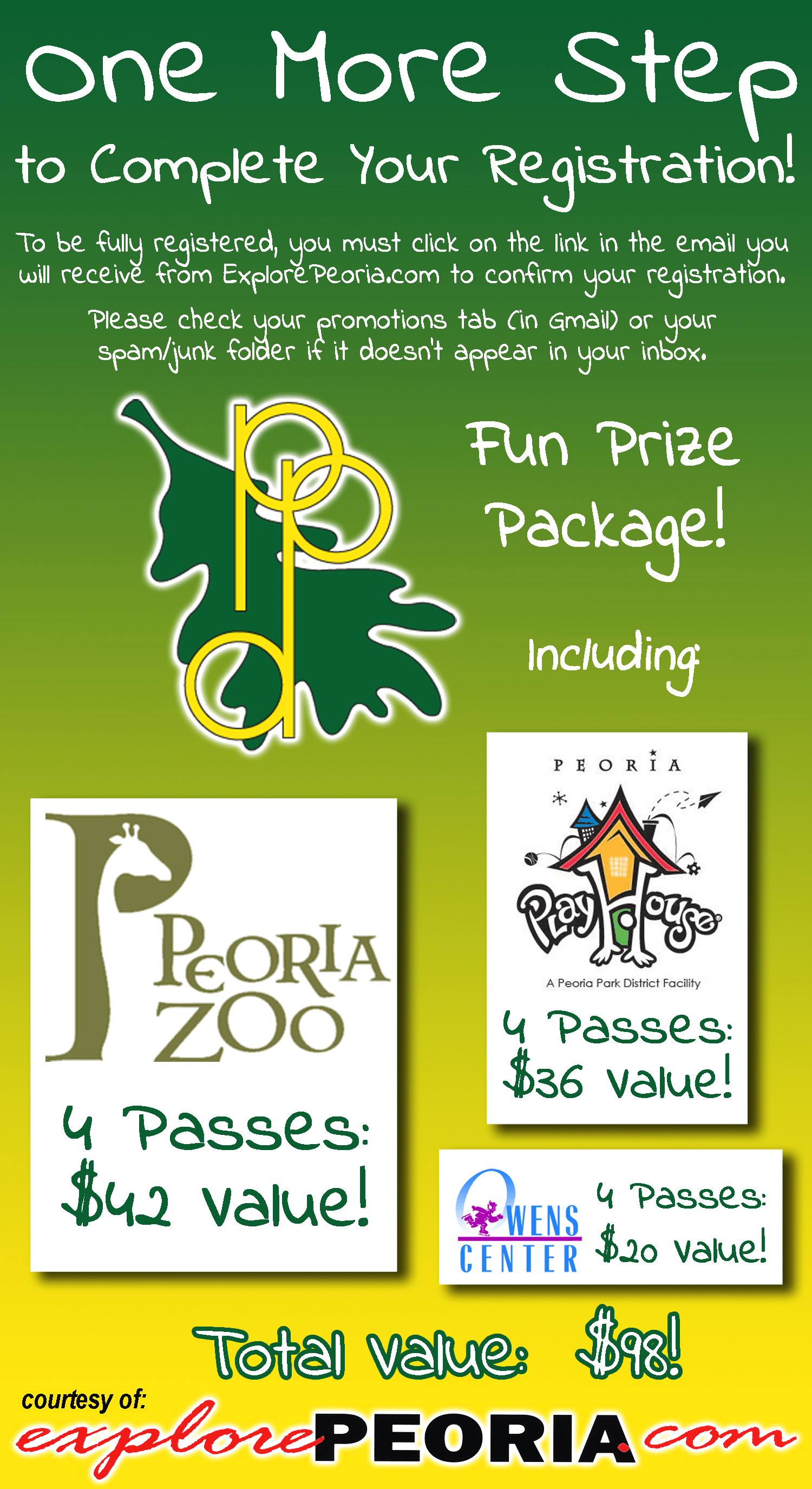 PPD Fun Prize Package Contest - One More Step - Explore Peoria